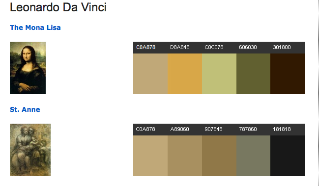 Color Palettes from Master Painters